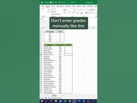 How to assign grades in Excel | Vlookup #shorts #excel #exceltips #viral - YouTube