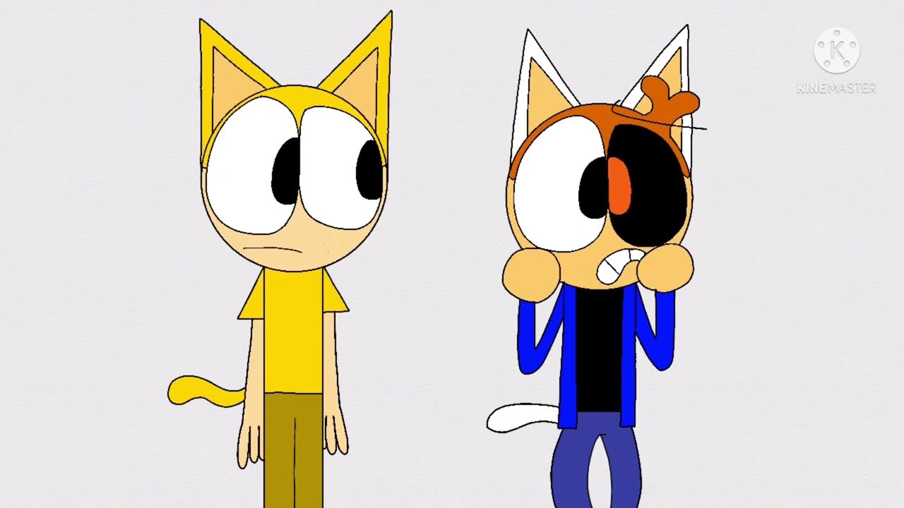 A Humanized Play-Button and Friends Version of a Counterfeit Cat scene ...