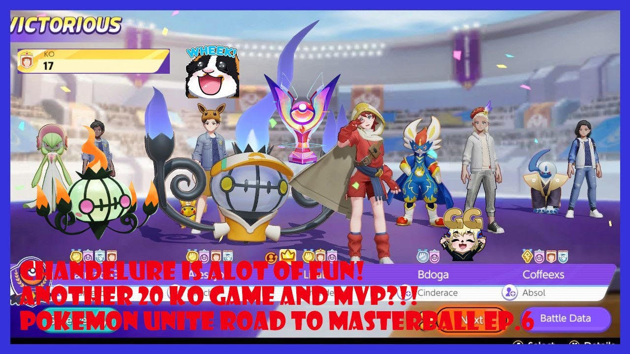 Chandelure IS INSANE! Almost 20 KO's and MVP?! | Pokemon Unite Road to ...