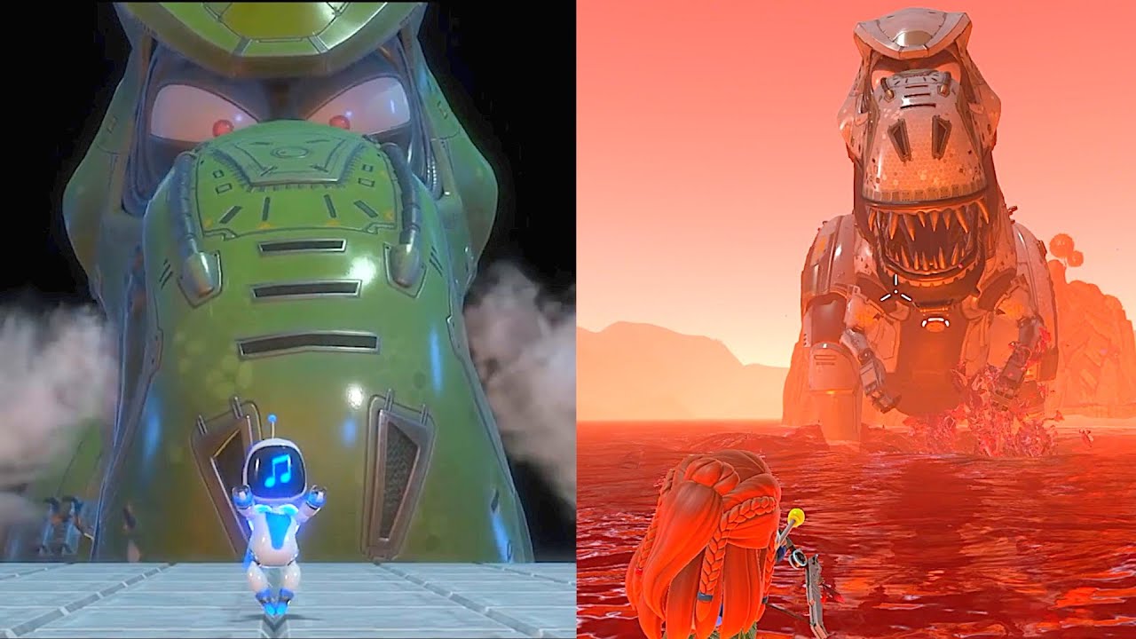 Change In Astro Bot Destroying Dinosaur - Astro Bot 2024 vs Astro bot ...