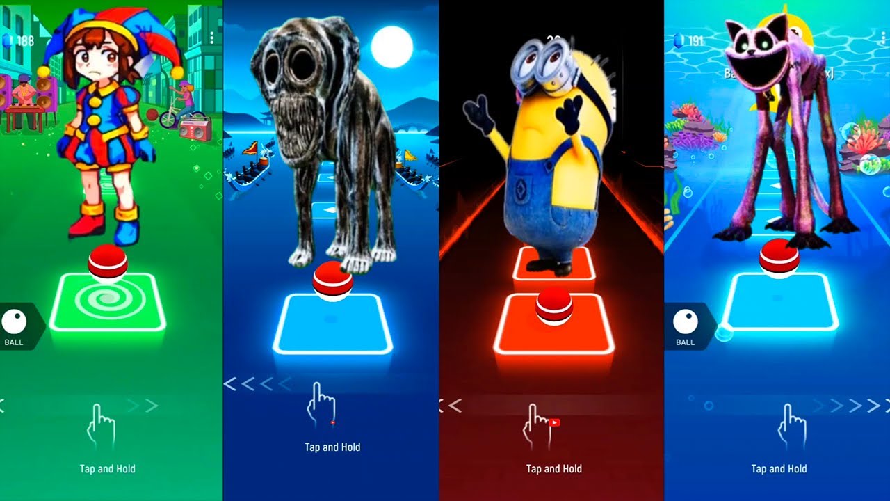 THE AMAZING DIGITAL CIRCUS 🆚 MINIONS 🆚 CATNAP 🆚 ZOONOMALY - TILES HOP ...
