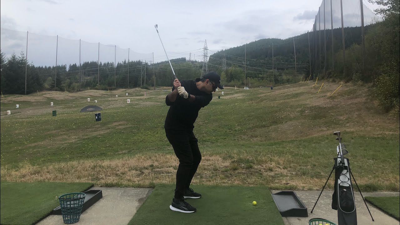 Golf driving range practice, with 7 iron. Session 10! - YouTube