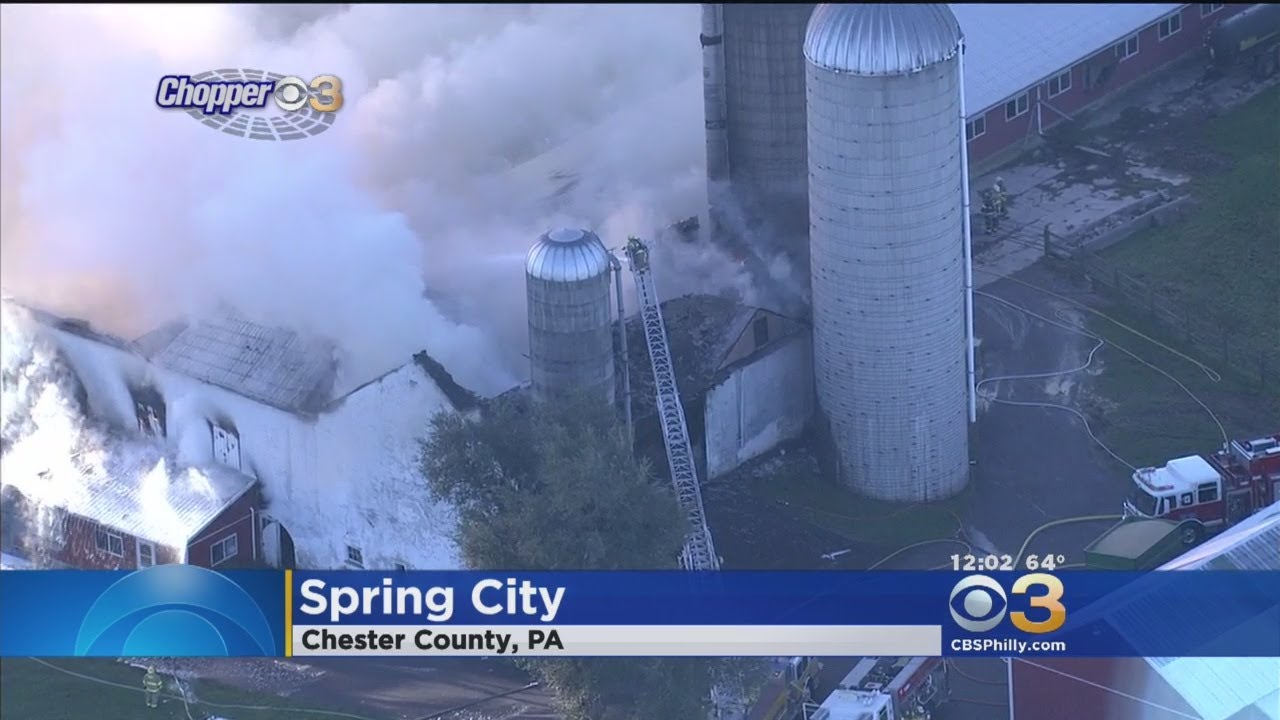 Crews Battle Barn Fire At Chester County Farm - YouTube