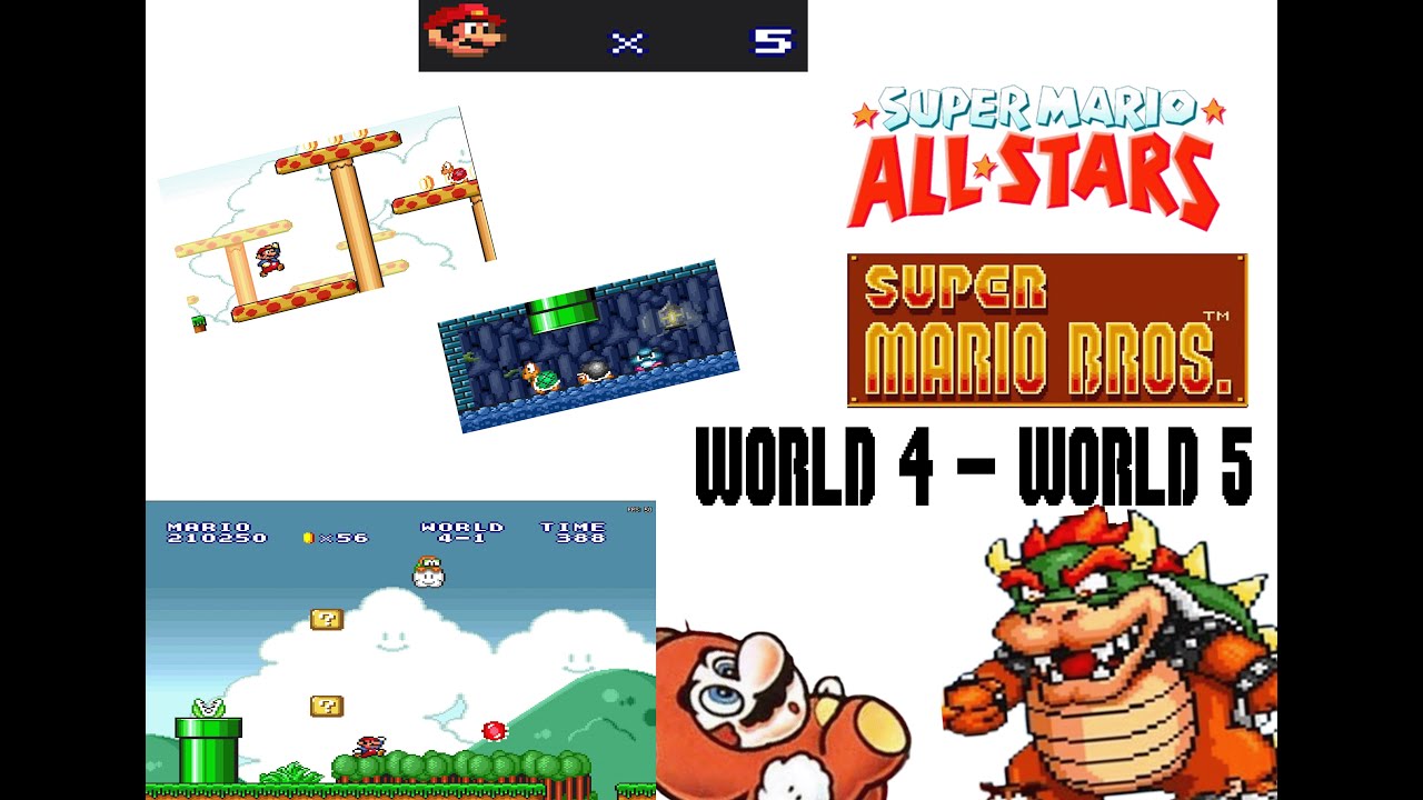 Super Mario All Stars - SMB1 - World 4 & 5 - YouTube