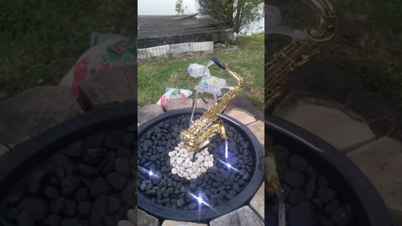Saxophone water fountain - YouTube