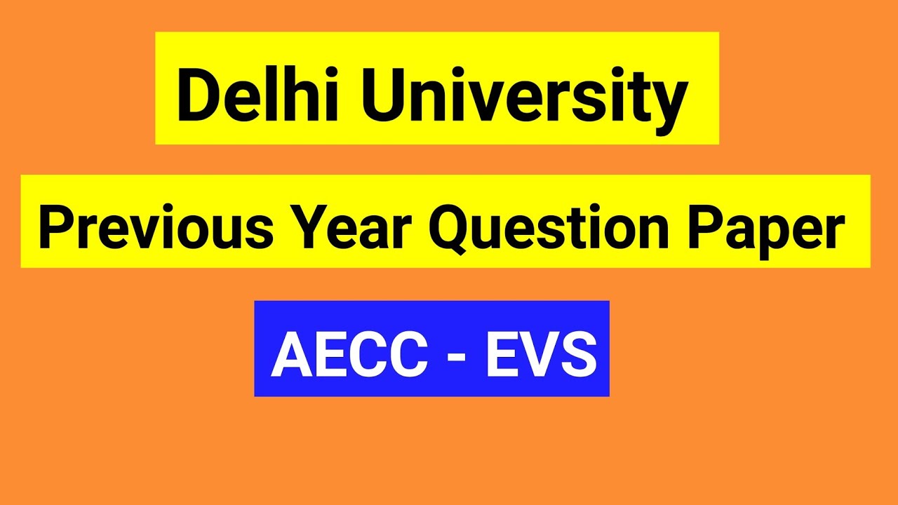 DU Previous Year Question Paper Of AECC EVS | Bhavana Bisht - YouTube
