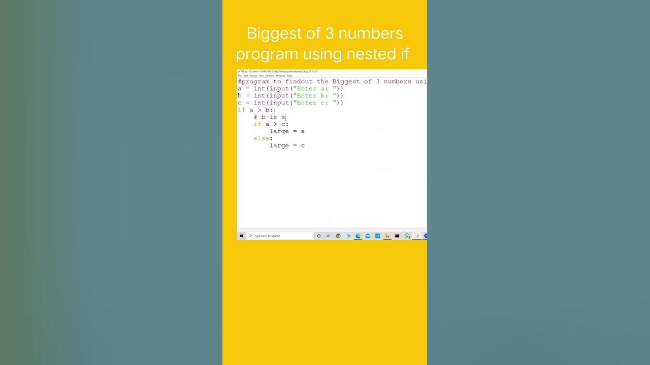 Ififelse Nestedif Basiccodingpythonshortscodingpythonforbeginnersbtechprogramming