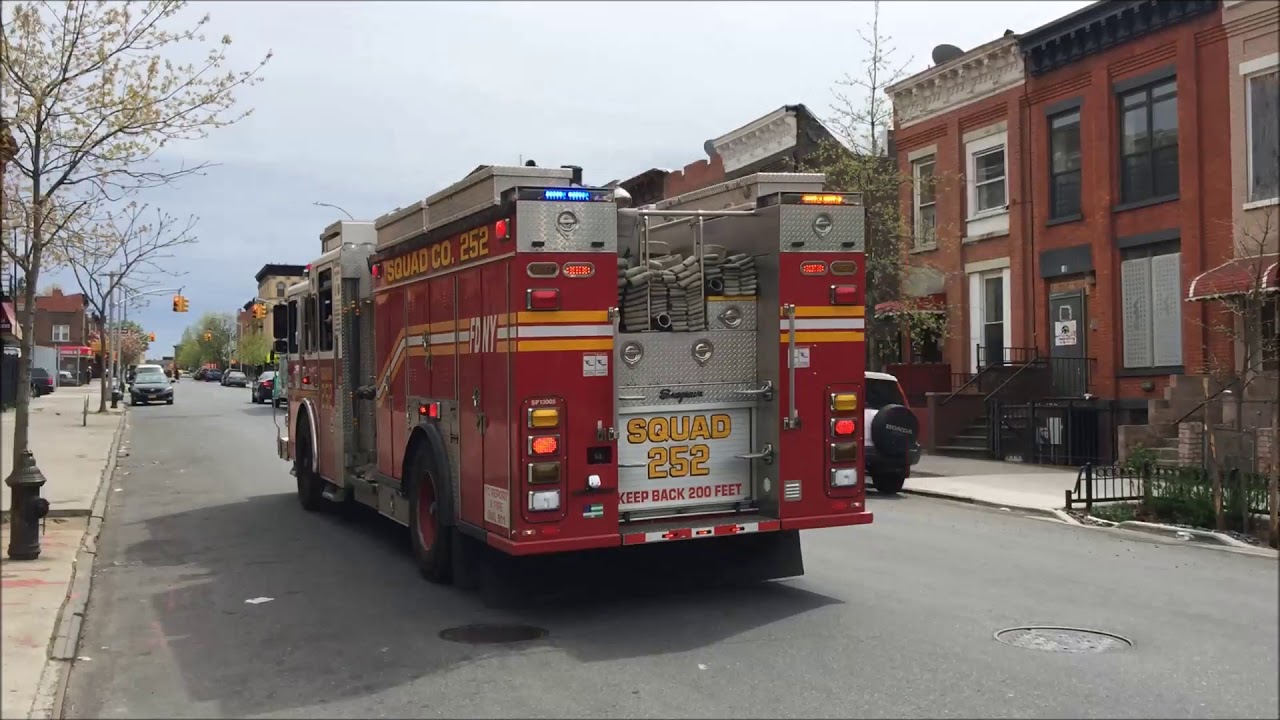FDNY SQUAD 252 RESPONDING URGENTLY TO REPORTS OF A FIRE IN EAST NEW ...