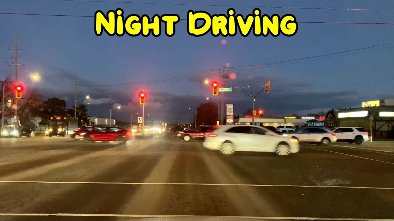 Night Driving in Kitchener Ontario Canada | November 2021 | iPhone as ...