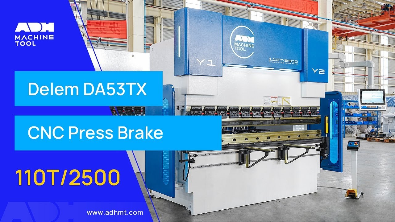 CNC Press Brake 110T 2500 with Delem DA53TX - YouTube