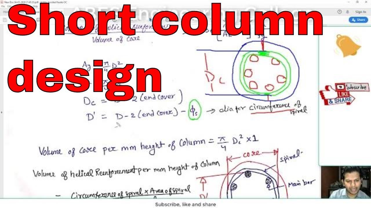 Design of RCC Column-Short column design Part-2 Civil engineer - YouTube
