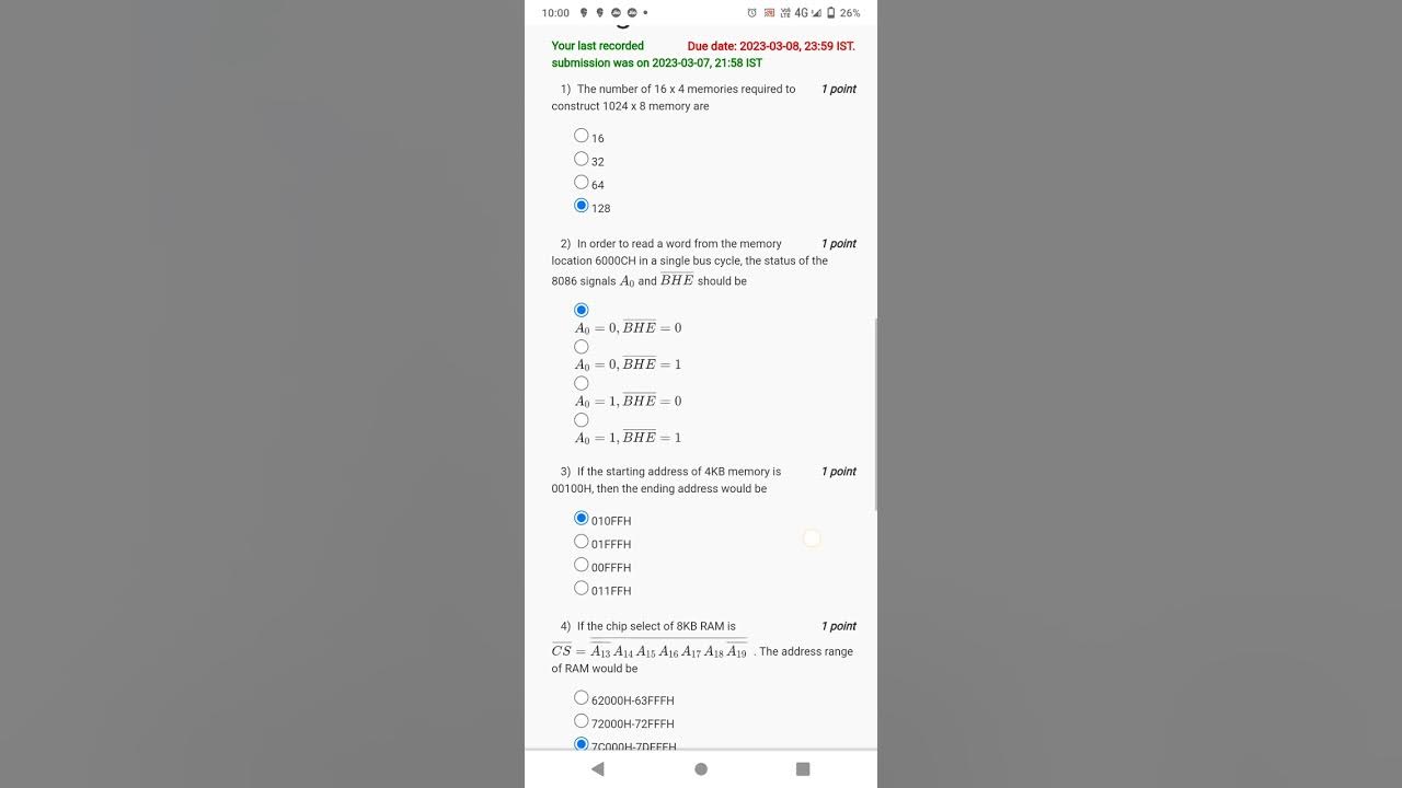 Microprocessors & Interfacing nptel assignment 6 solutions 2023 - YouTube