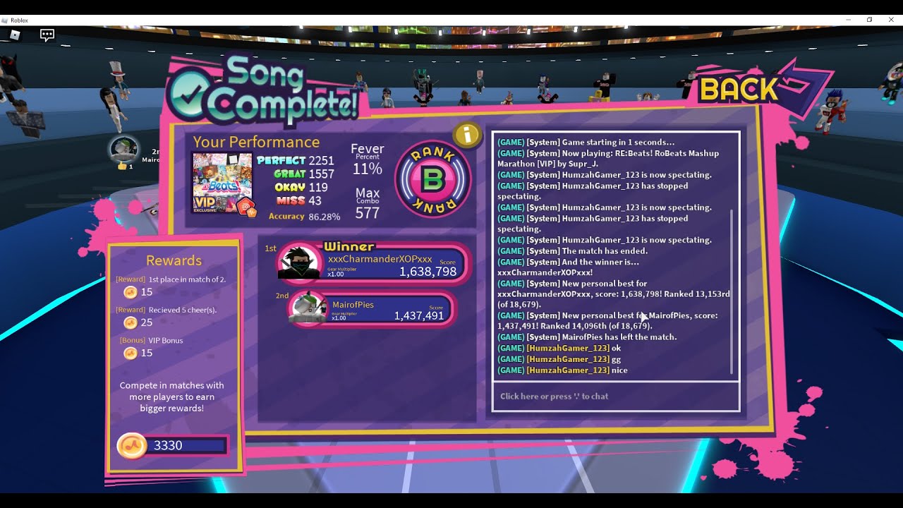 RE:Beats! RoBeats Mashup Marathon [VIP] [21] 43 Miss (Roblox RoBeats ...