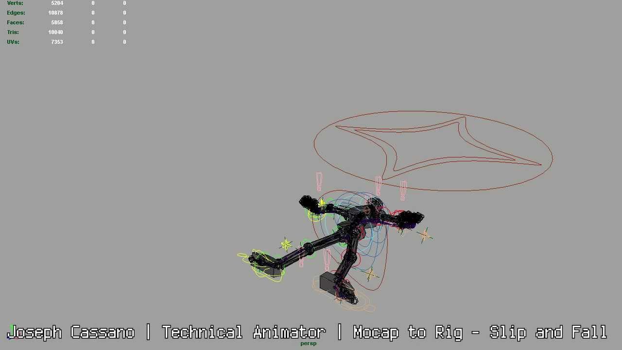 Mocap to Rig - Slip and Fall (Humanoid Robot Rig - 2012) - YouTube
