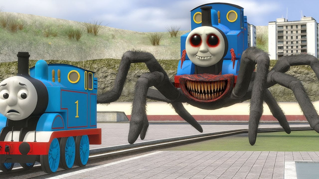 Building a Thomas Train Chased by Cursed Thomas and Thomas the Spider ...