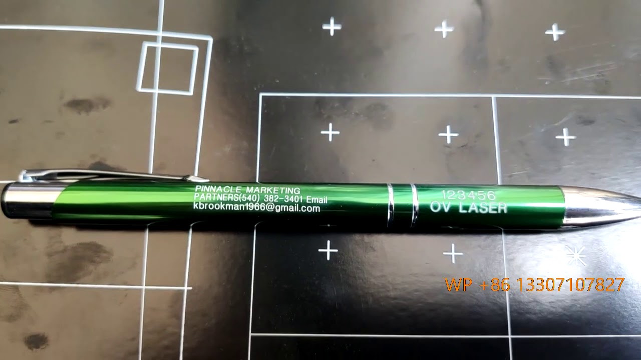 Fiber laser pen engraving machine laser to engrave the 3 lines on pens ...