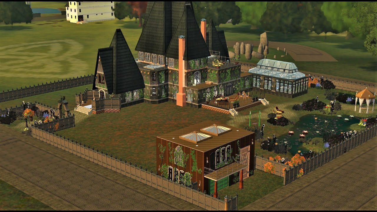 Sims 3 Speed Build, A Little Bit Evil Witch House - YouTube