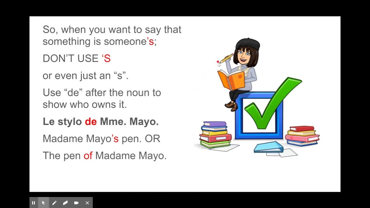 Showing possession in French - YouTube