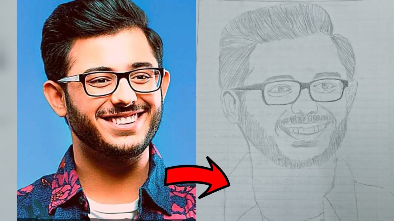 how to draw carry minati outline drawing || carry minati fan forever😃 # ...