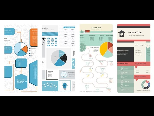 Infographic Syllabus Template Single Page Layout For Factsheet With