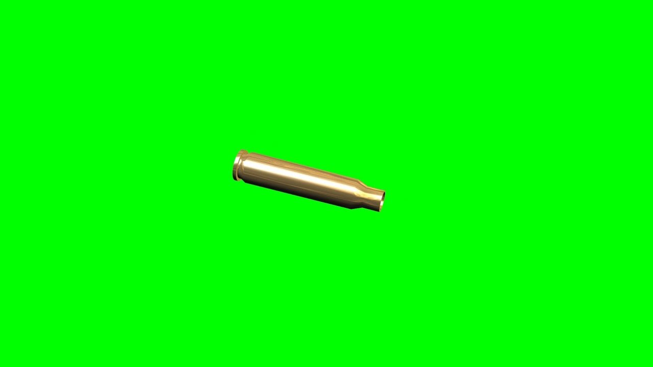 Gun - Rifle cartridge case green screen 2 - free use - YouTube
