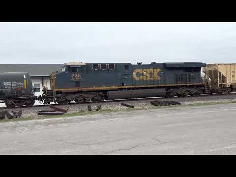 CSX SB 513-25 one lead unit 876 DPU 735 on the Henderson sub in ...