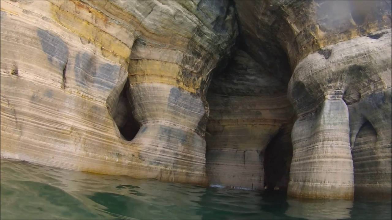 Swimming in the Miners Castle Caves - Pictured Rocks NL - YouTube