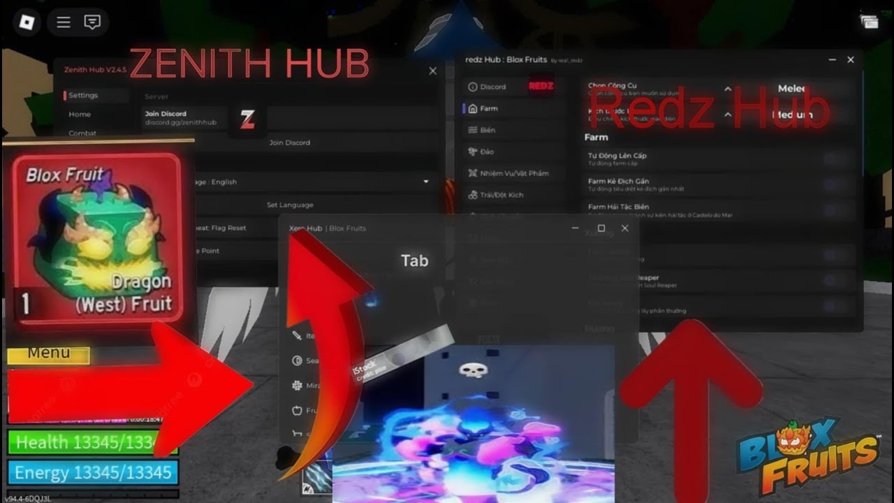 Roblox Top 3 Script Blox Fruit 2025 Redz Hub , Zenith Hub,Xero Hub ...