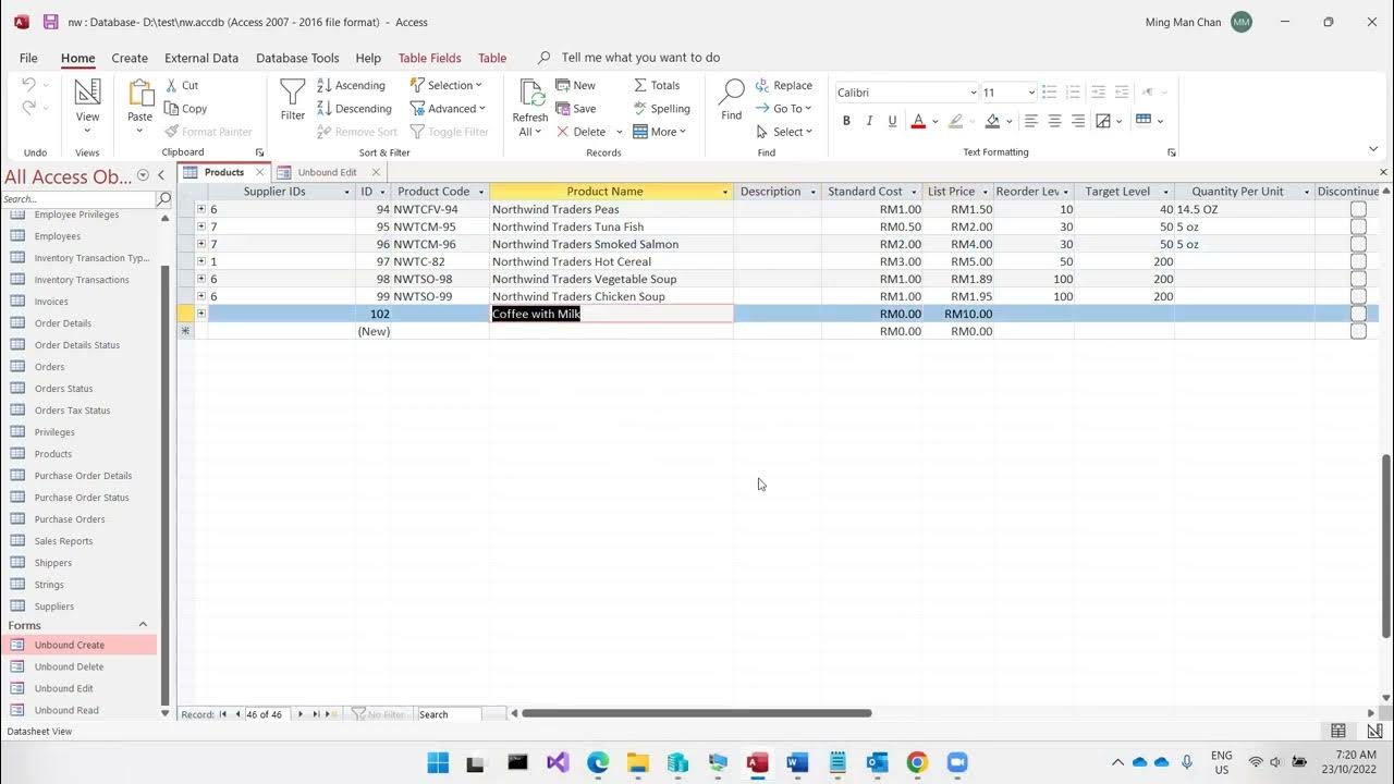 Microsoft Access VBA Edit data in Table - YouTube