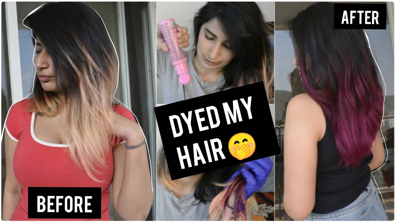 I DYED MY HAIR at home || CRAZY COLOR burgundy + bordeaux - YouTube