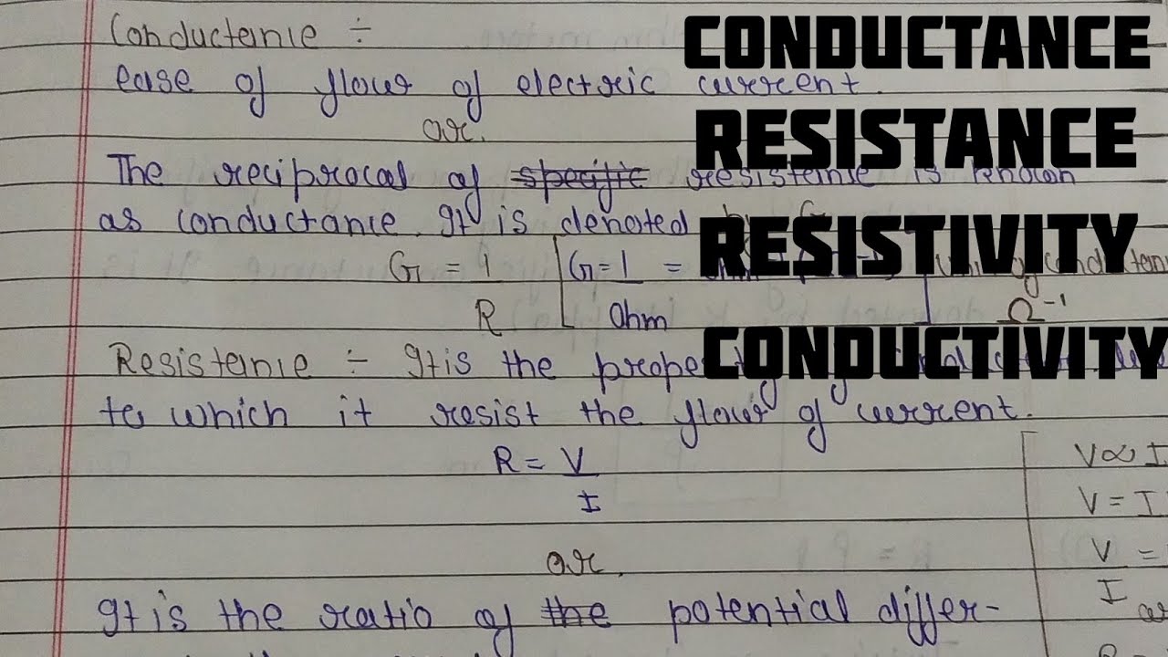 What is conductance, Resistance, Resistivity, Conductivity organic ...