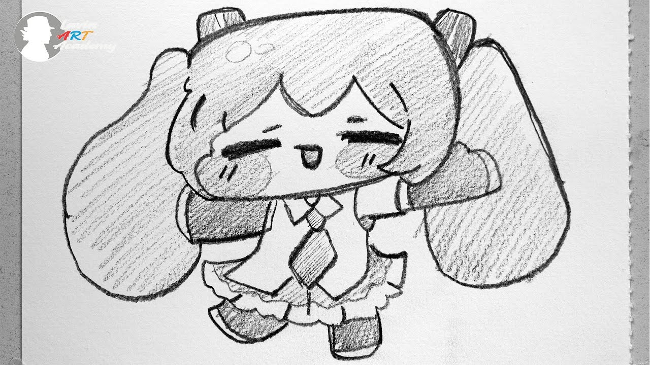 How to Draw Cute Chibi Hatsune Miku Easy Step By Step - YouTube