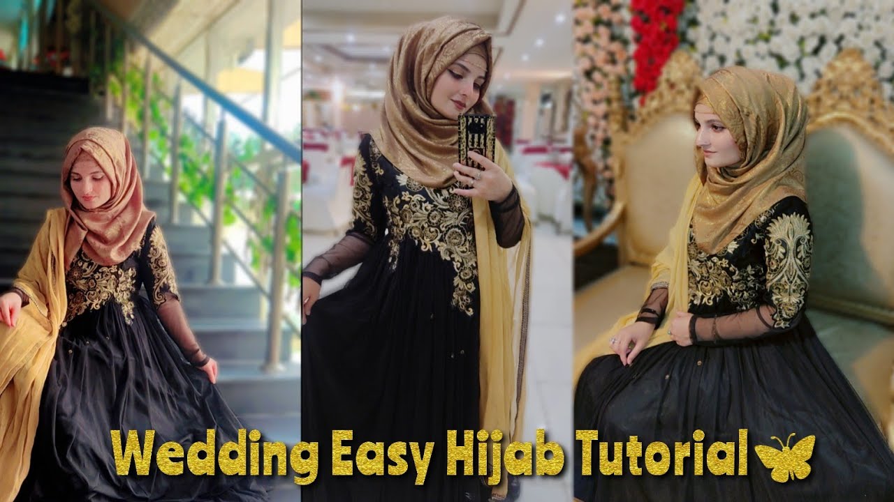Easy Wedding Hijab Tutorial with Jewellery 2023 // party hijab - YouTube