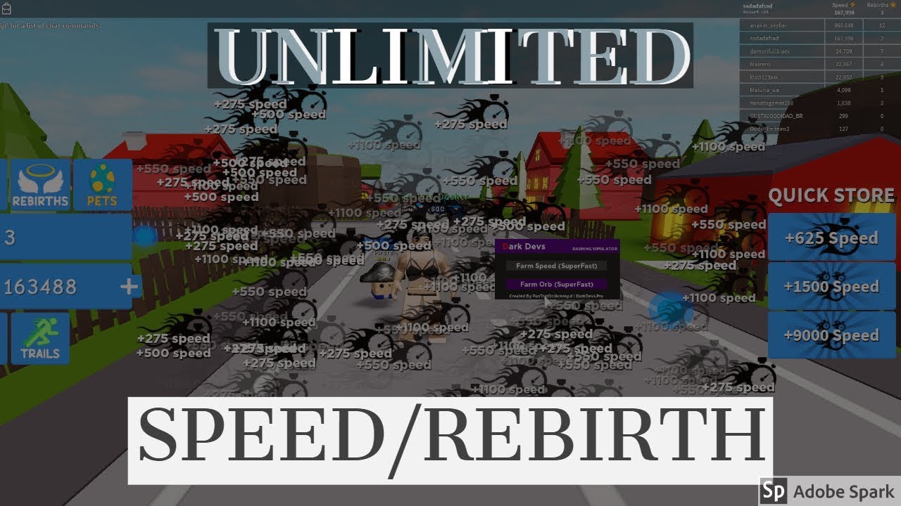 [NEW] Dashing Simulator - UNLIMITED SPEED/REBIRTHS!! *UNPATCHED* - YouTube