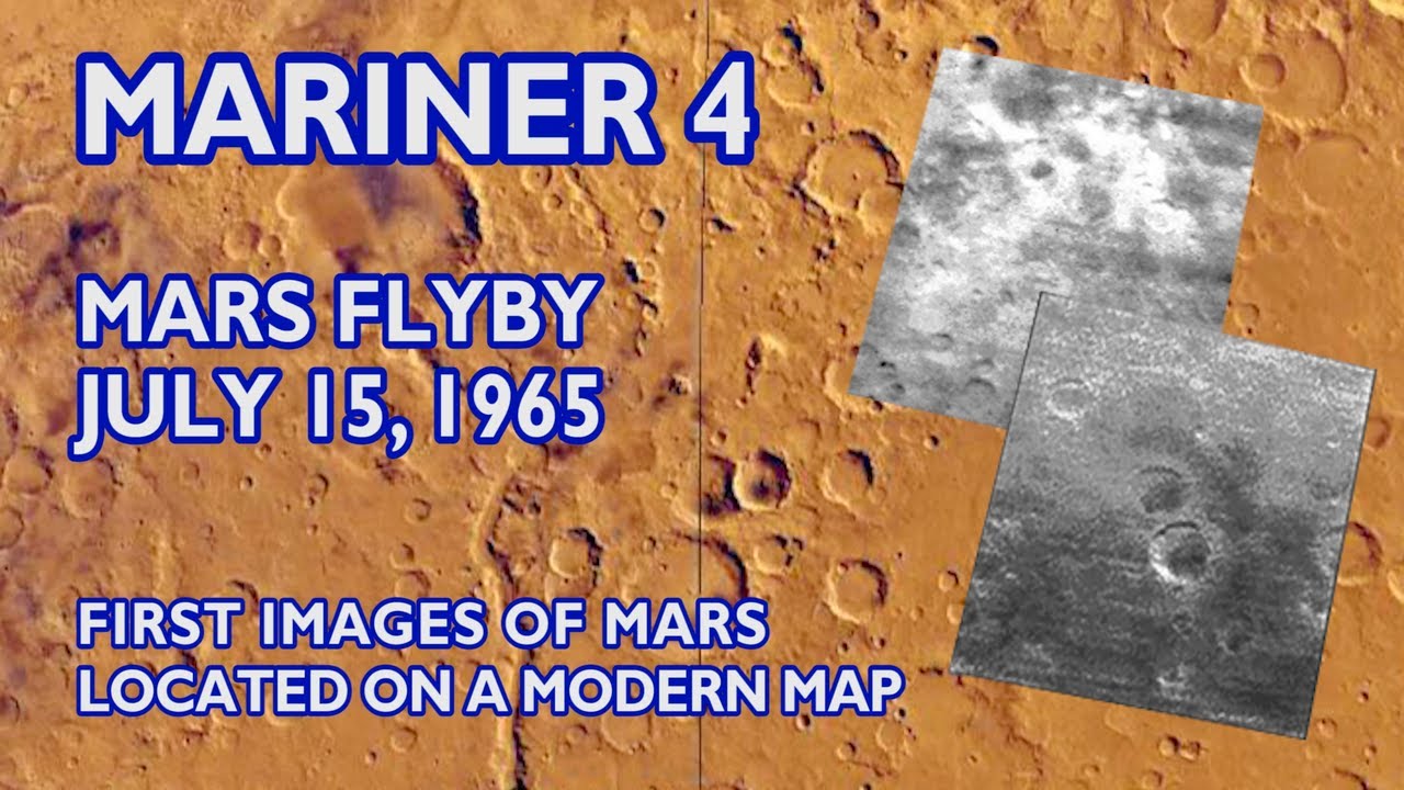 MARINER 4 Mars Flyby (1965/07/15) - Mars images on a modern map - First ...