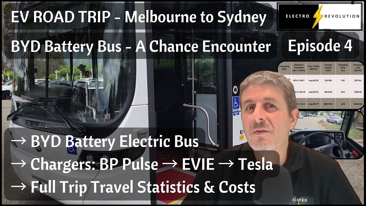 BYD Electric Bus Encounter + EV Road Trip Sydney to Melbourne Return ...