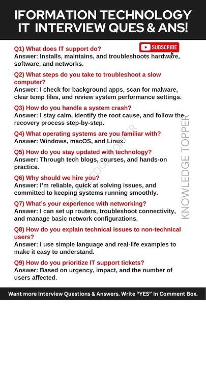 IT Interview Questions and Answers | Information Technology Interview Questions and Answers ...