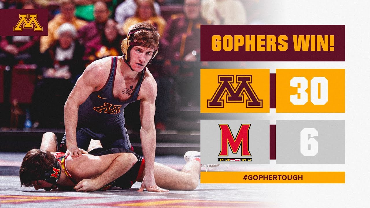 Highlights: #10 Gopher Wrestling Tops Maryland, 30-6 - YouTube