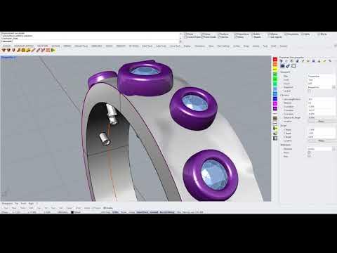 Textured and Bezels Ring Rhino3d Grasshopper Gold - YouTube