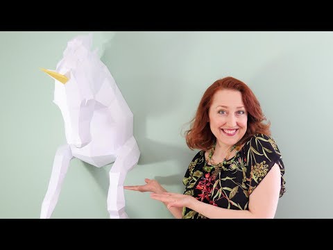 Wow! Big Unicorn Paper Sculpture with Origadream Template!