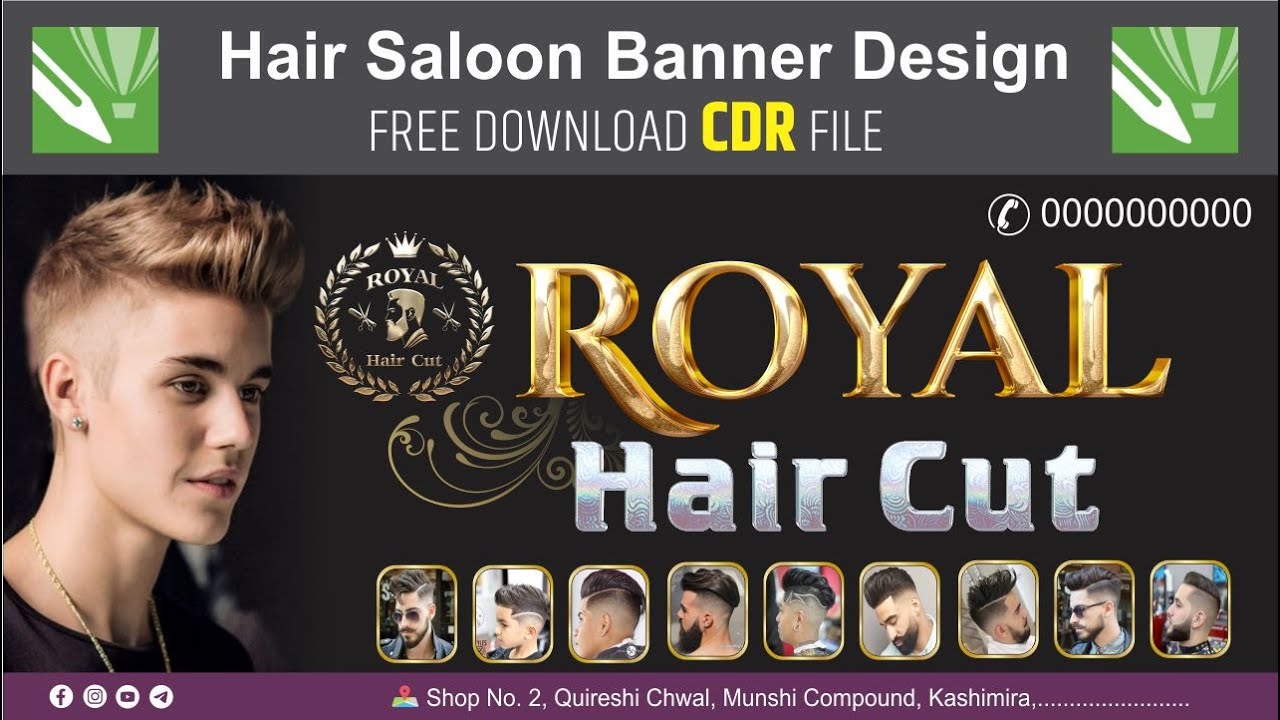How to make Hair Saloon Banner Design | Sign | Graphics Design | CDR ...