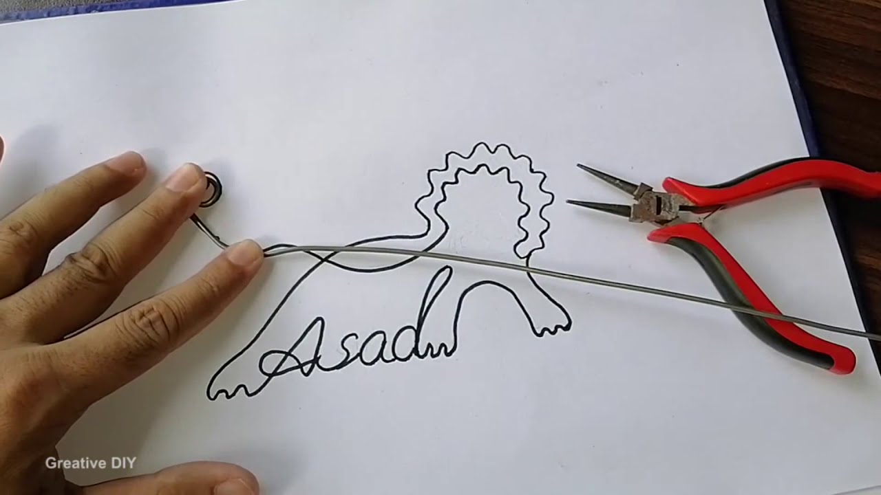 DIY Single Wire Lion Sculpture - YouTube