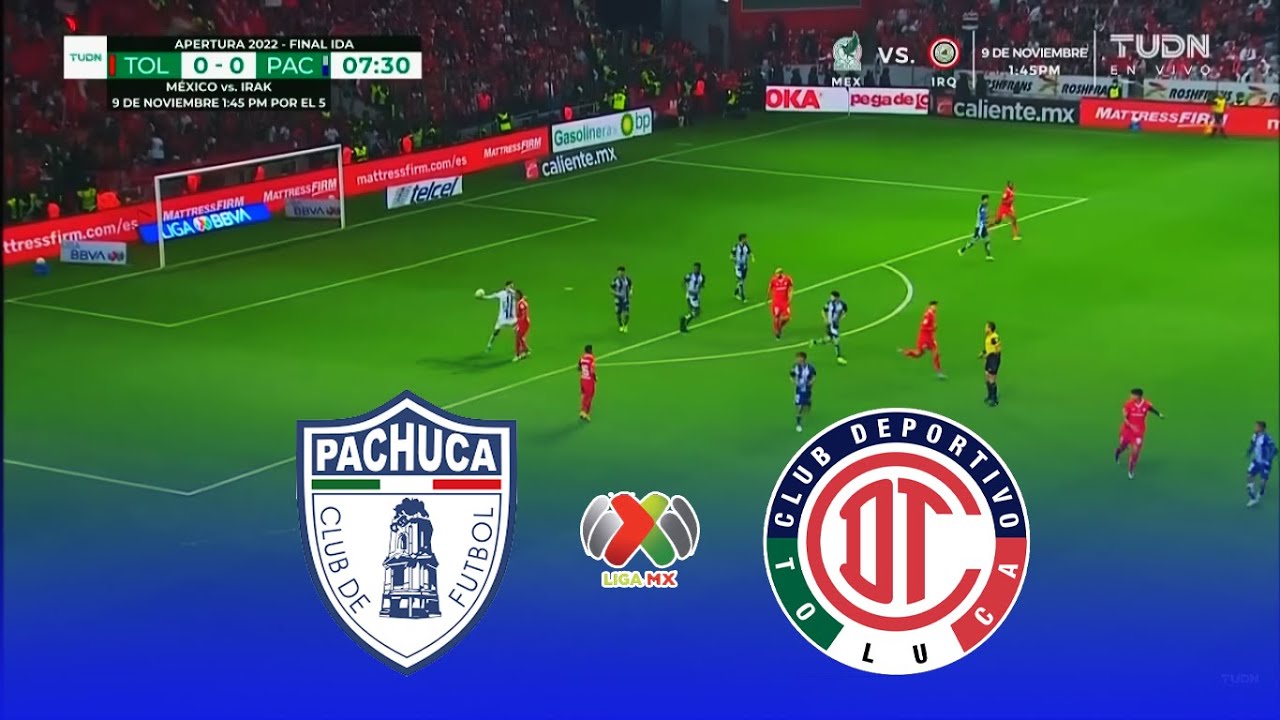 PACHUCA VS TOLUCA • LIGA MX 2022 FINAL VUELTA • PARTIDO COMPLETO ...