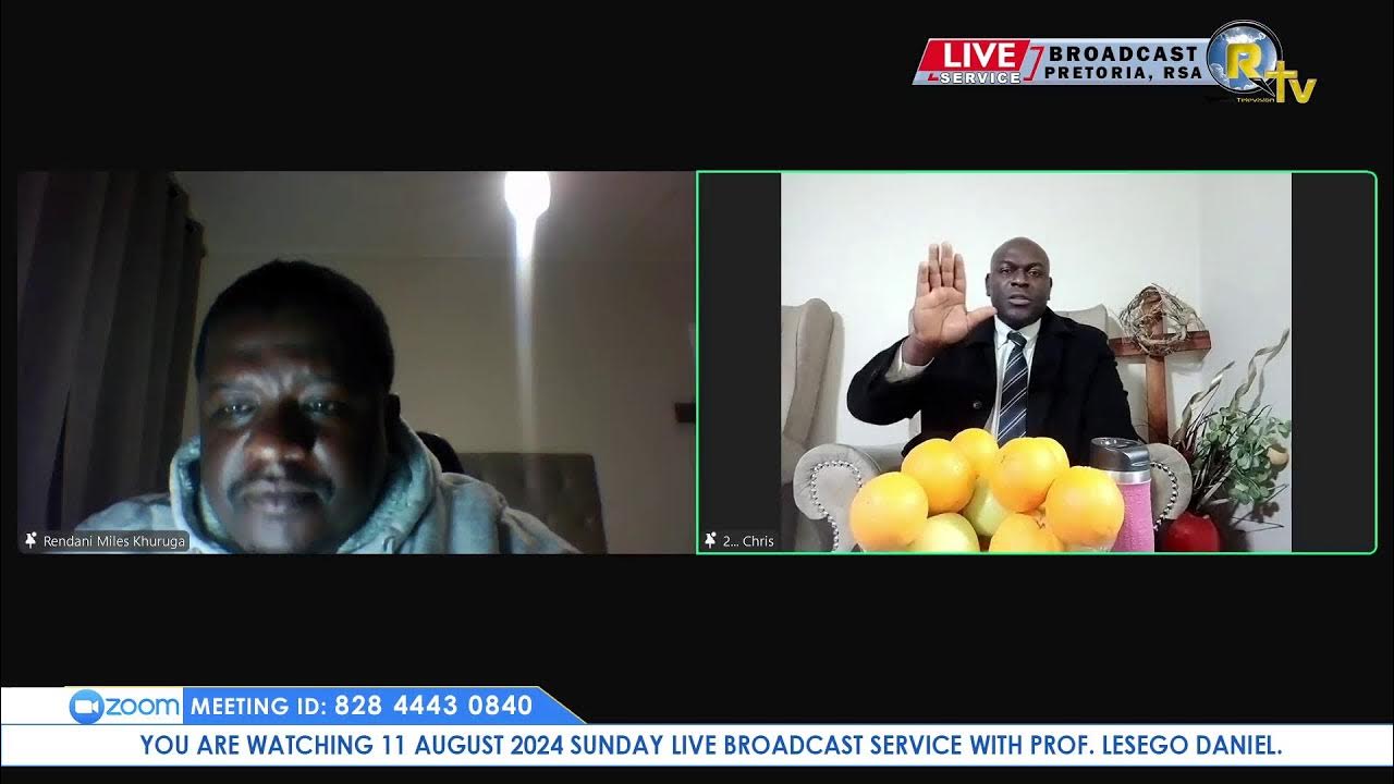 11 AUGUST 2024 SUNDAY LIVE BROADCAST SERVICE WITH PROF. LESEGO DANIEL AND SONS PART 2 - YouTube