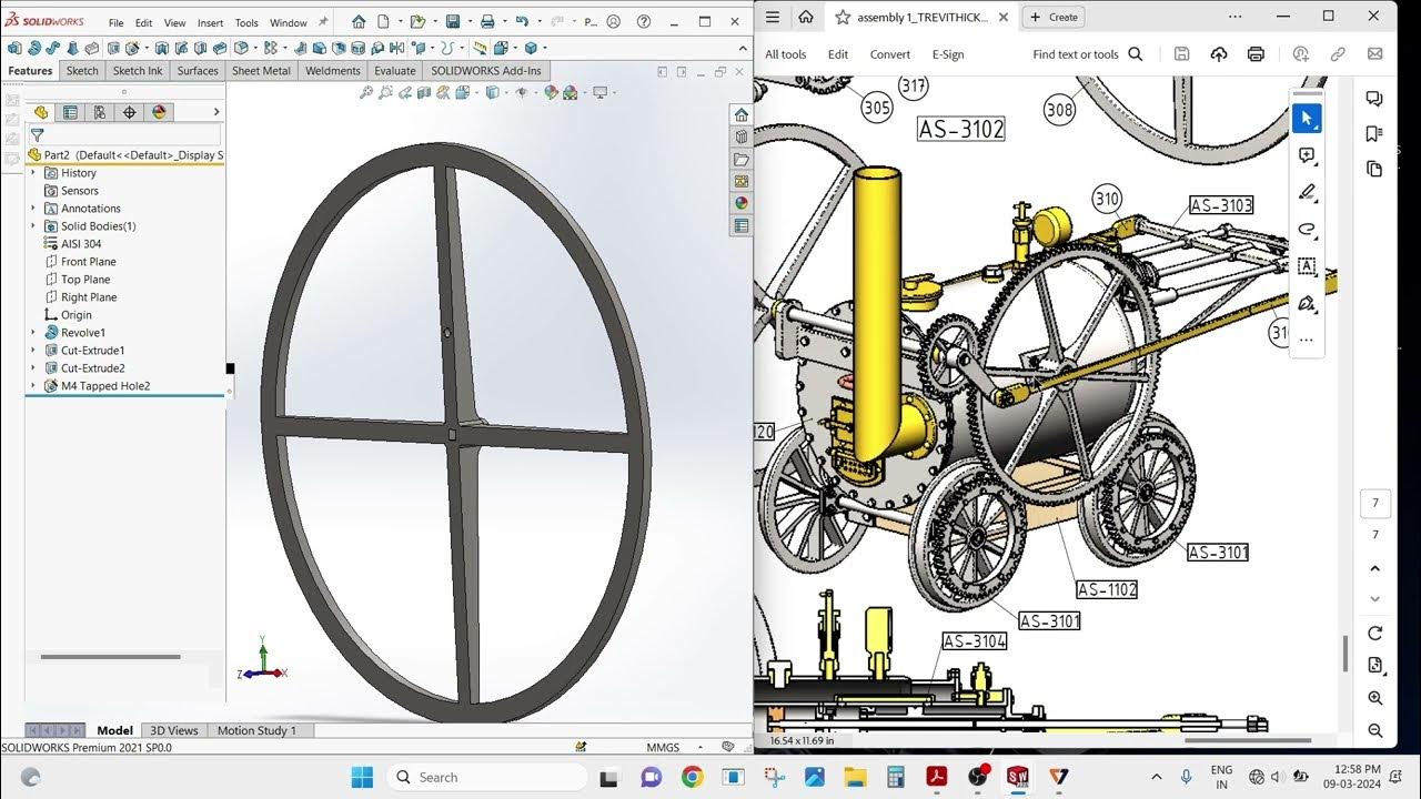 SOLIDWORKS TUTORIAL/FLYWHEEL/PART 308/#3dmodeling #solidworkstutorial #solidworks - YouTube