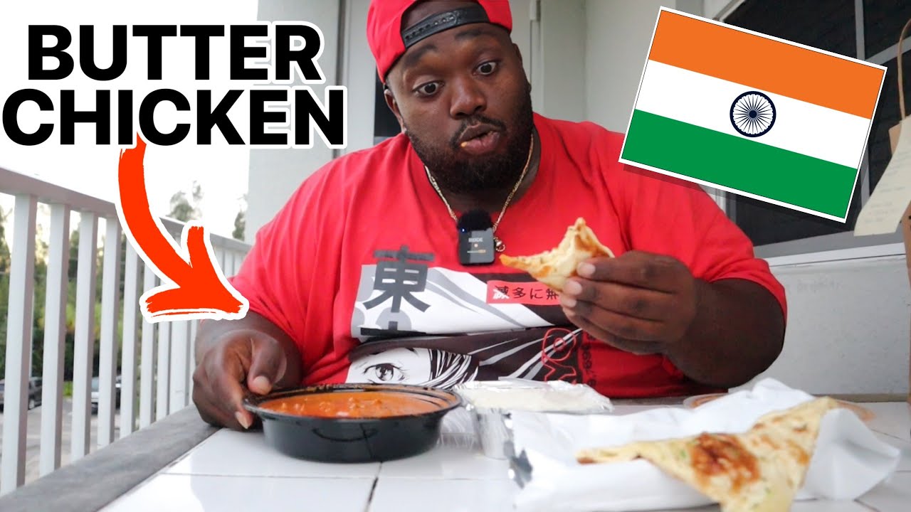 Eating Butter Chicken INDIAN FOOD for the First Time - YouTube
