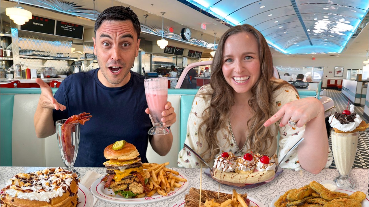 Trying Classic American Diner Food for the First Time - YouTube