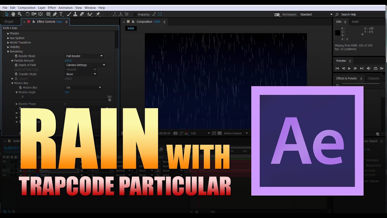Rain in After Effects with Trapcode Particular Tutorial - YouTube