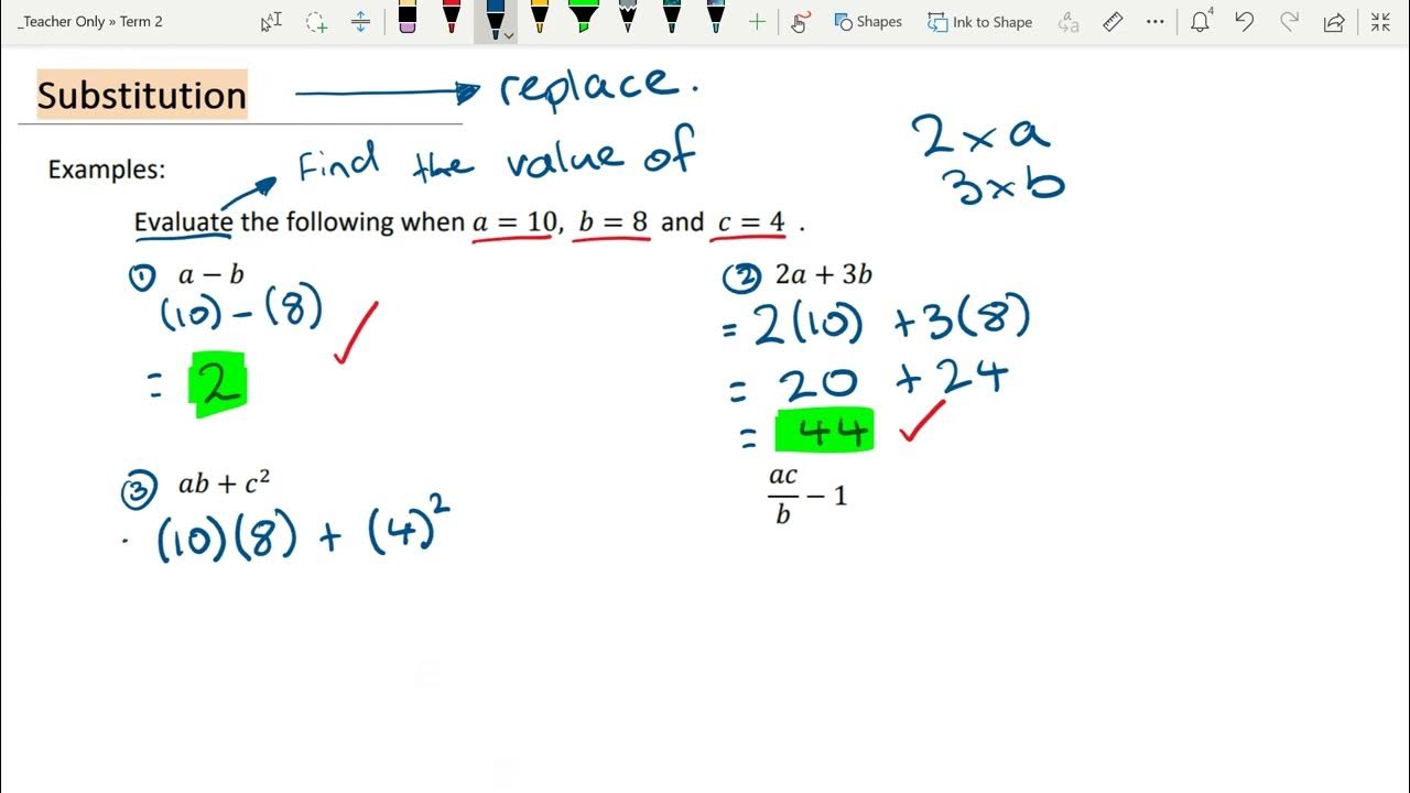 Evaluating Expressions using Substitution - YouTube
