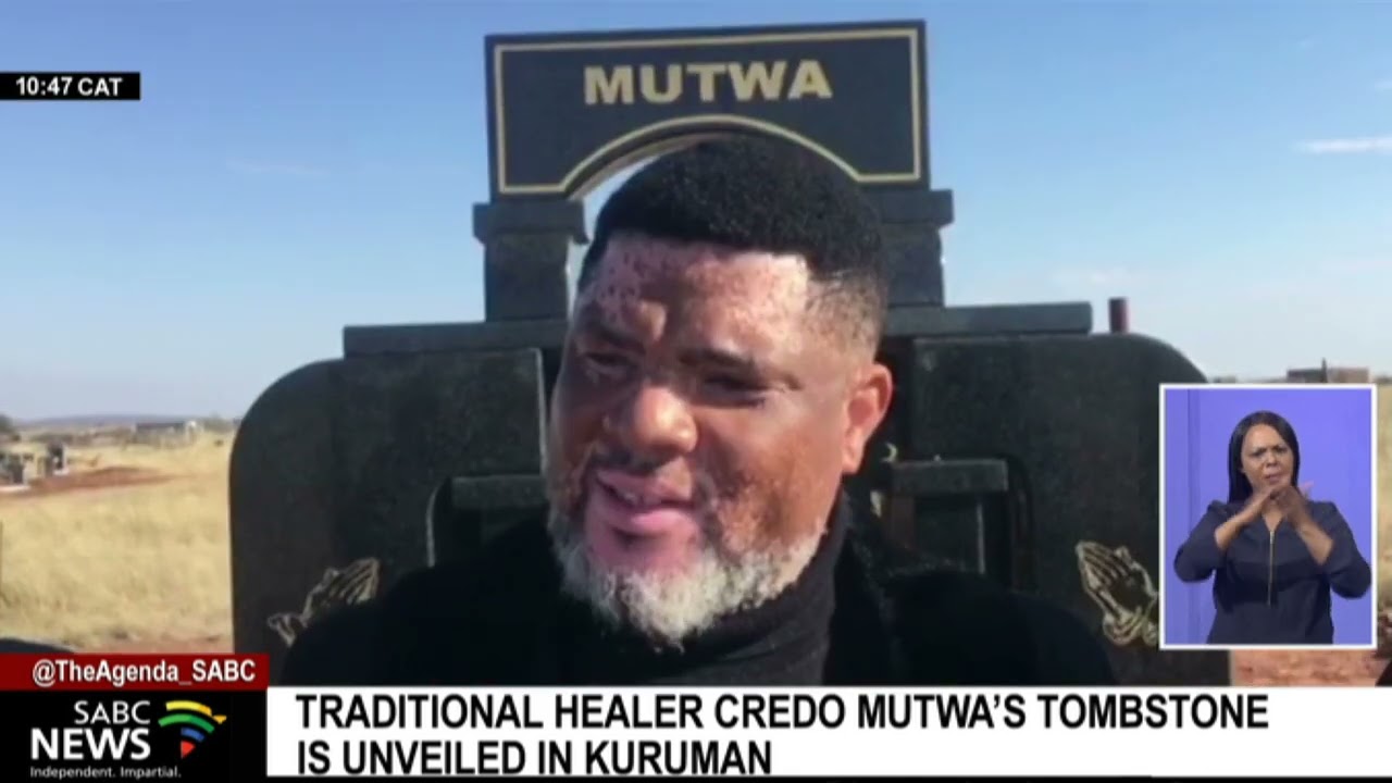 Credo Mutwa's tombstone unveiled at a ceremony in Magojaneng village in ...